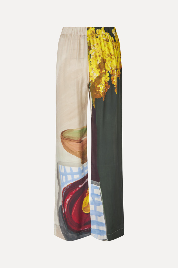 Elasticated Long Pants - Lemons On A Plate - Stine Goya